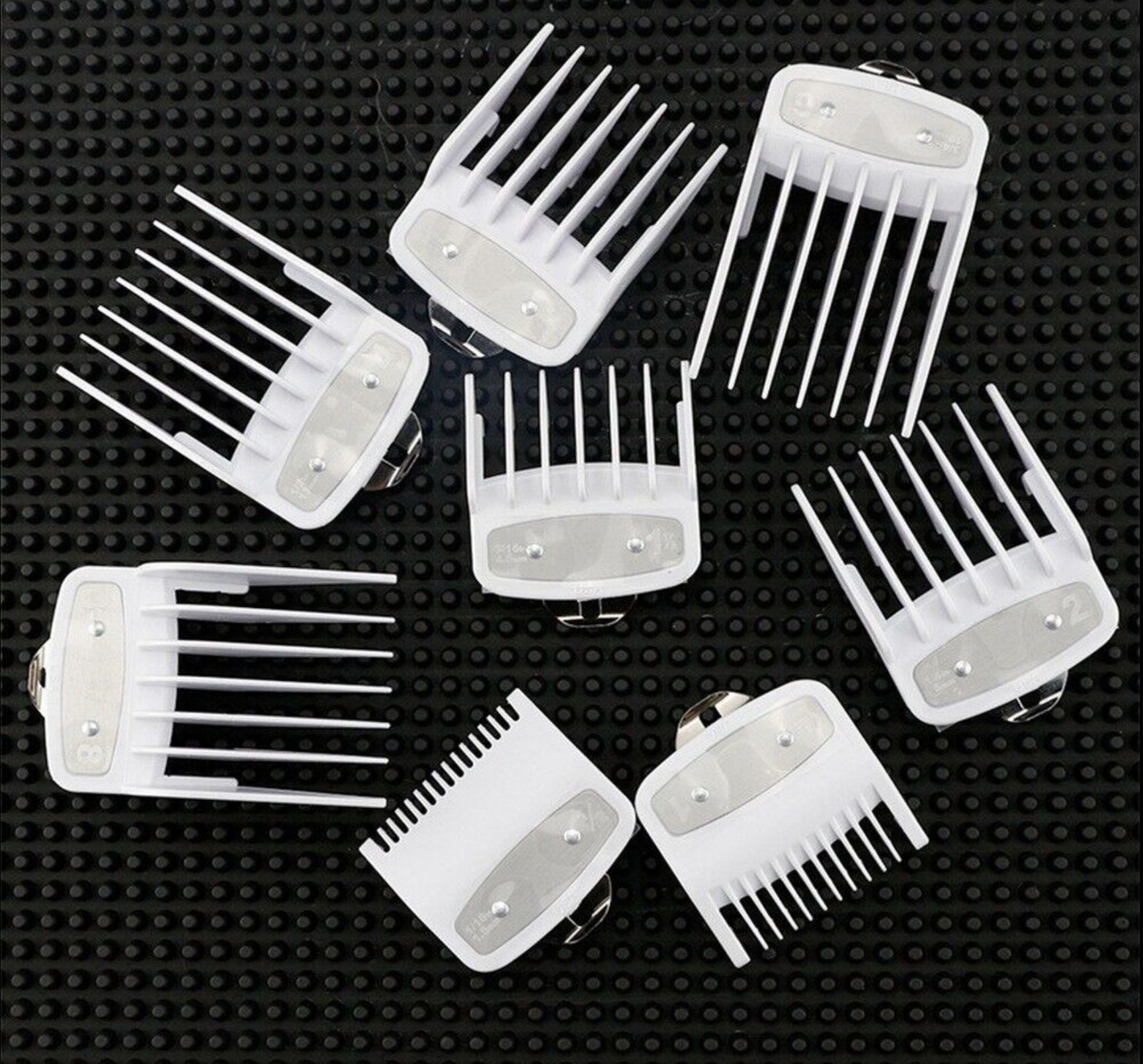 Solid White Clipper Premium Guards set with metal clip – fits wahl and ...